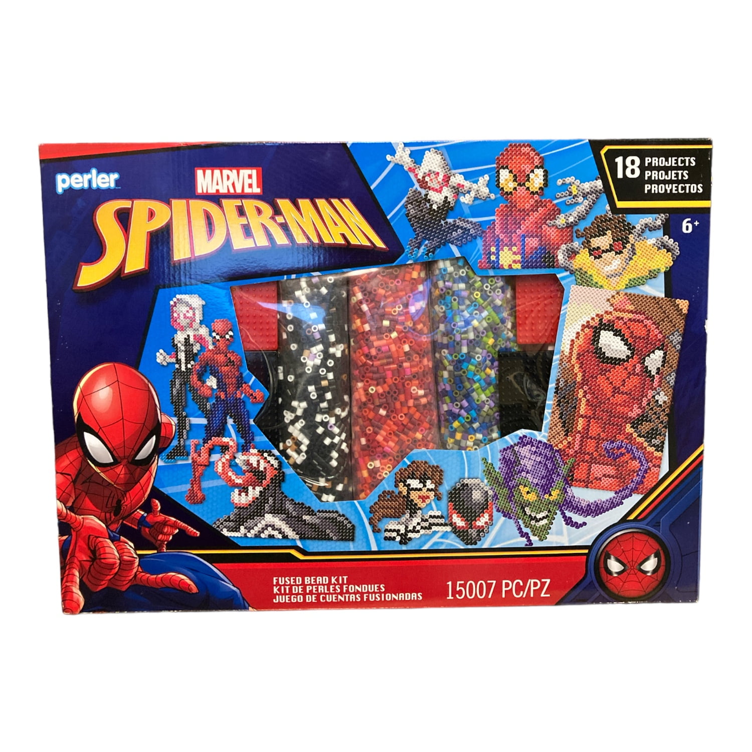 Perler Marvel SPIDER-MAN Fused Bead Iron Craft Kit - 15000+ Pieces Kids ...