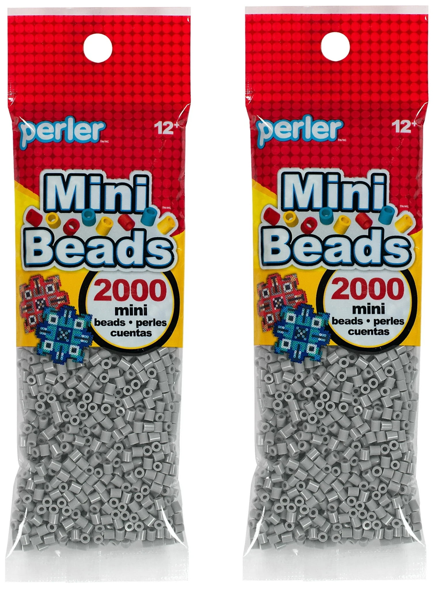 Perler Mini Beads 2000/Pkg, Gray, 2-pack - Walmart.com