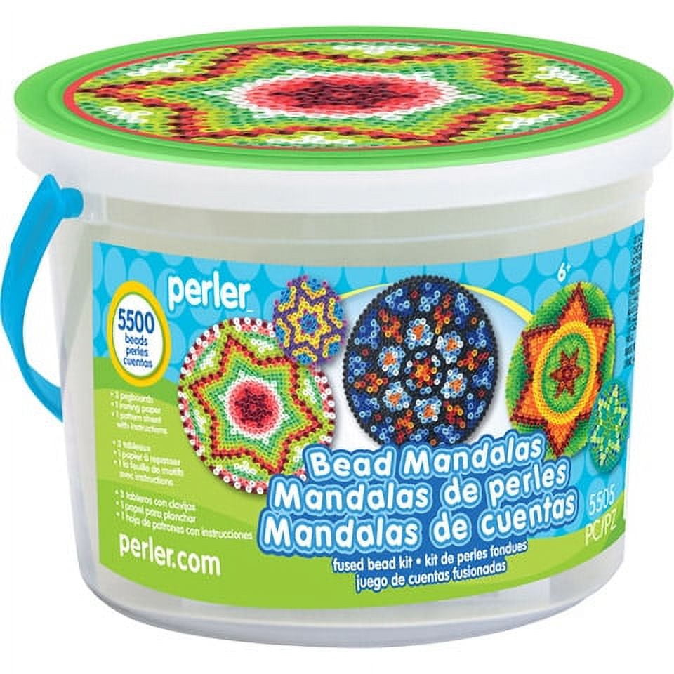 Perler Multicolor Bead Bucket, Mandala Pattern, 3 Pegboards, 5,500 ...