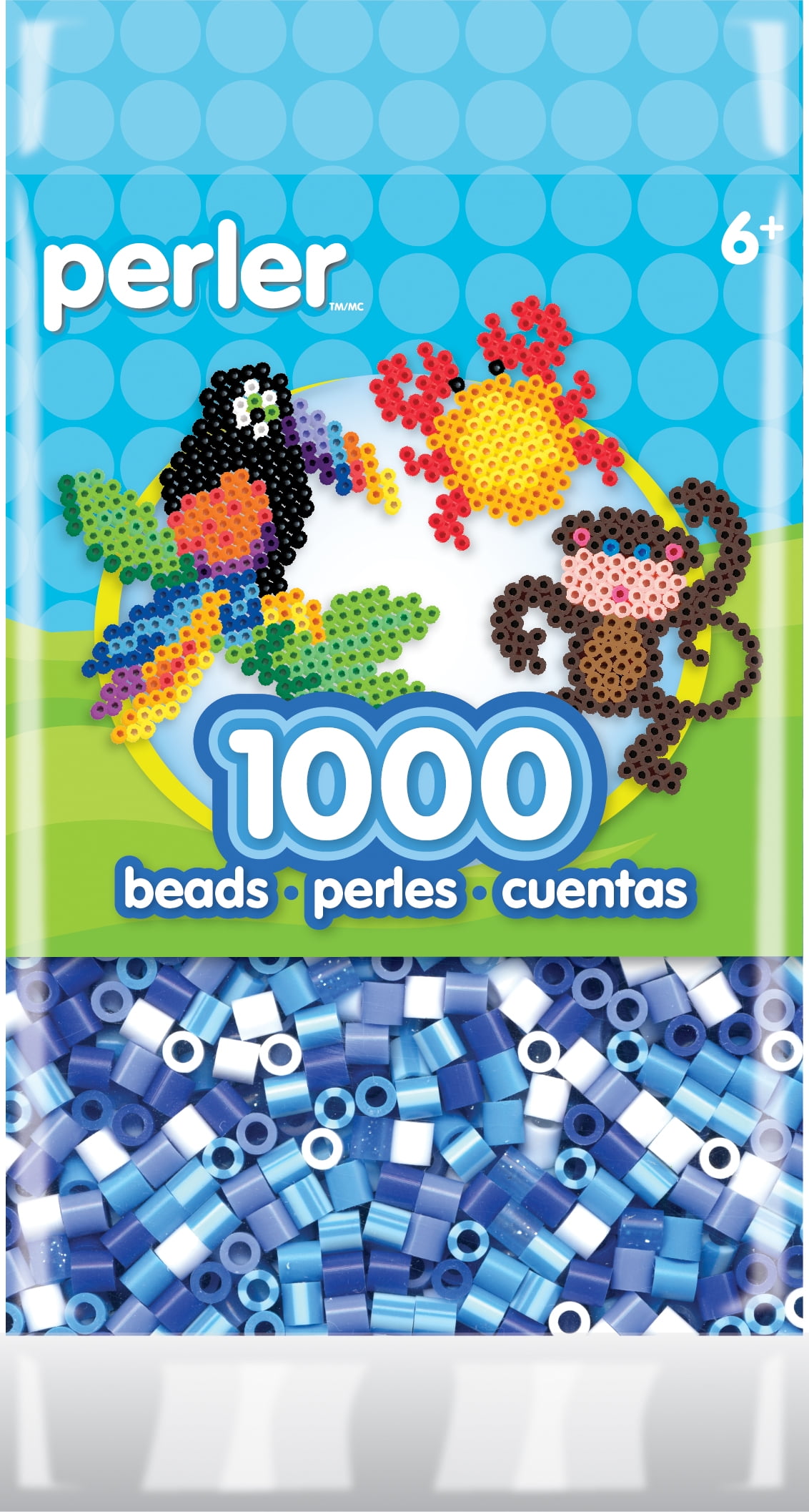 Perler Striped Beads 1,000/Pkg - Jewel Tone Blue - Walmart.com