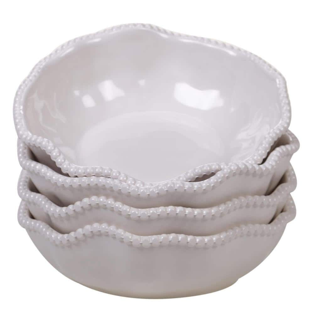 Perlette Cream 4-Piece Multi-Colored 7.5 in. x 2 in. All Purpose Bowl ...