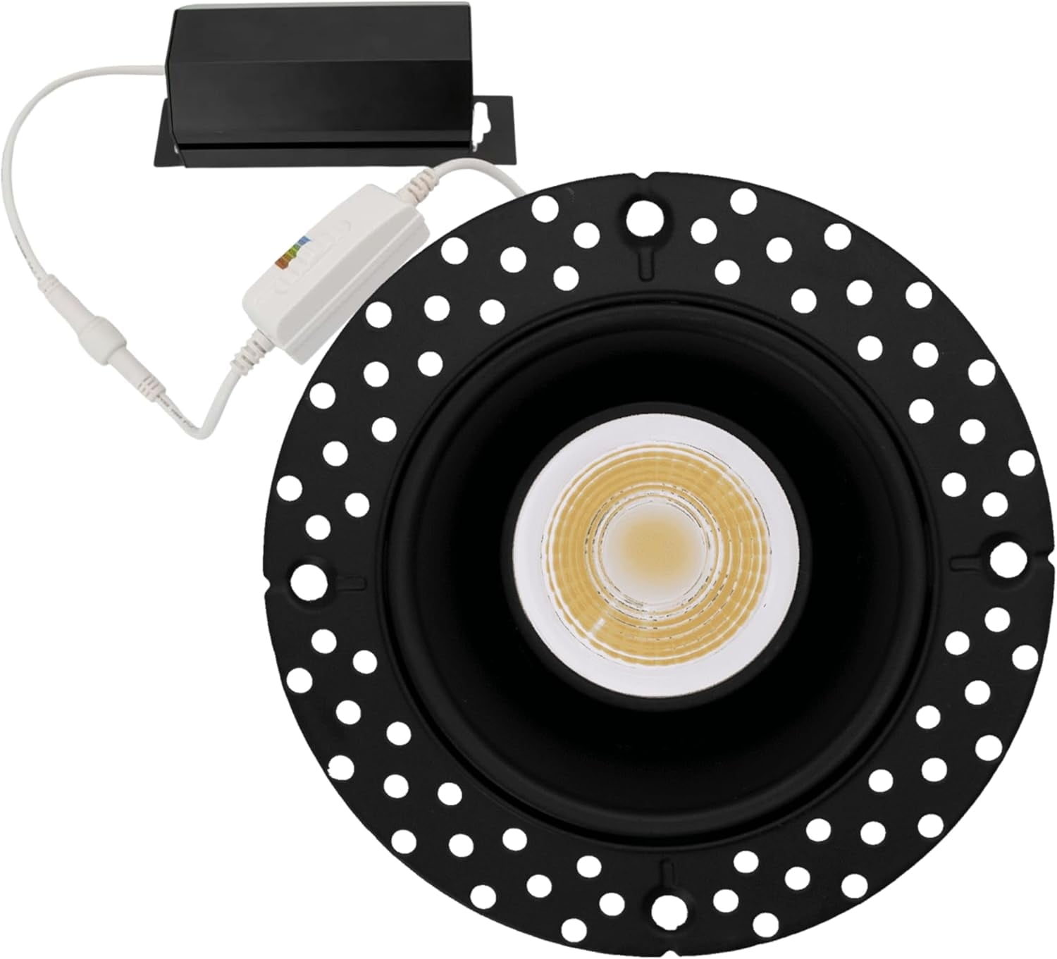 Perlglow 1.5 inch Trimless Gimbal Round Black Finish Downlight ...