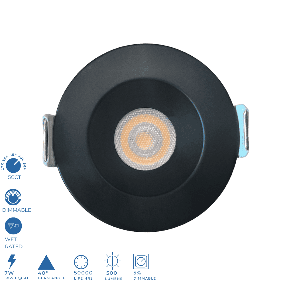 Perlglow 1-inch Round Black Downlight Luminaire, LED Recessed Lighting ...