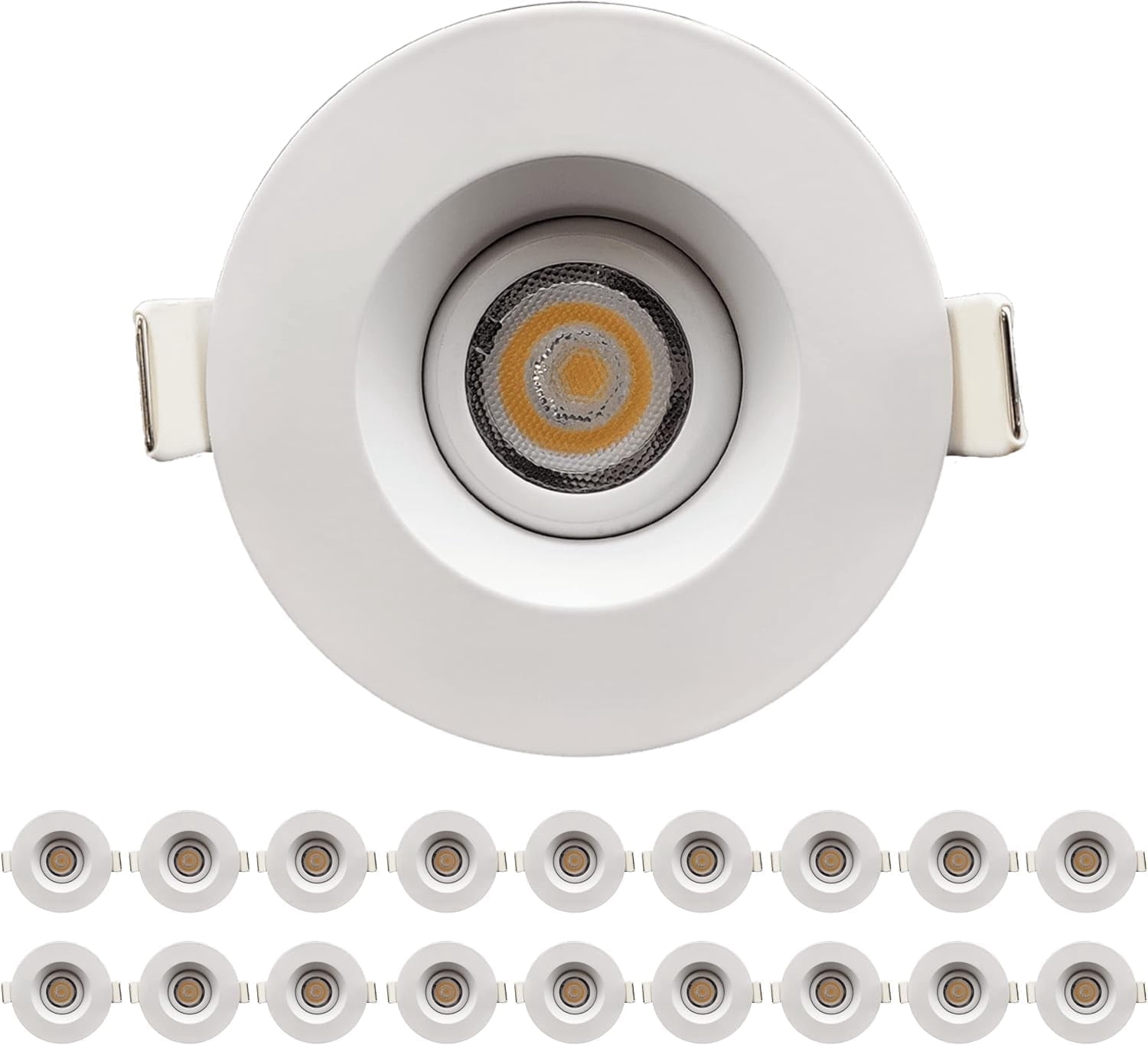 Perlglow 18 Pack 2" Round White 5W, ‎400 Lumens 5CCT Gimbal Light ...