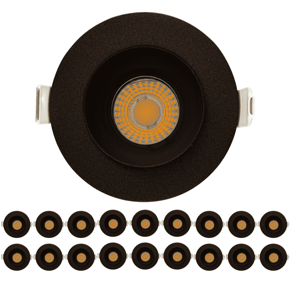 Perlglow 18 Pack 2 inch Round Bronze Downlight Luminaire, LED Recessed ...