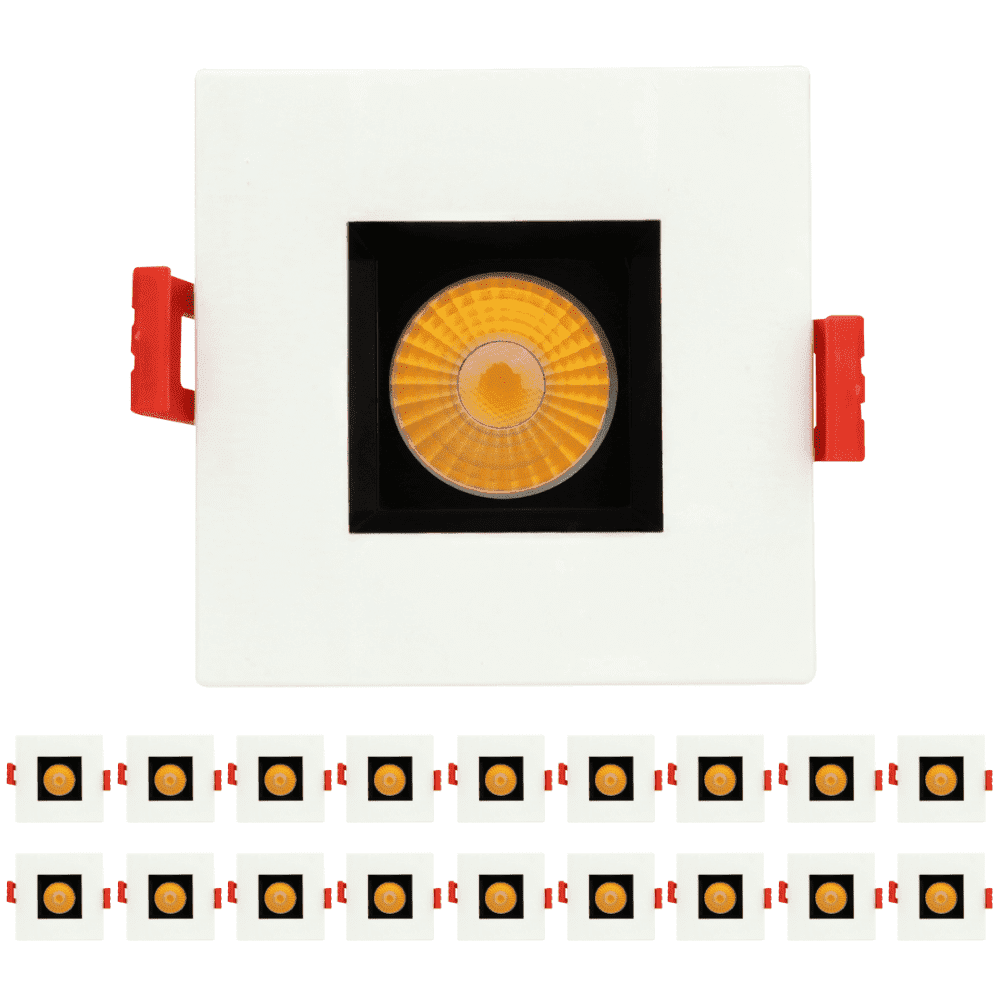 Perlglow 18 Pack 2 inch Square Two-Tone Downlight Luminaire, LED ...