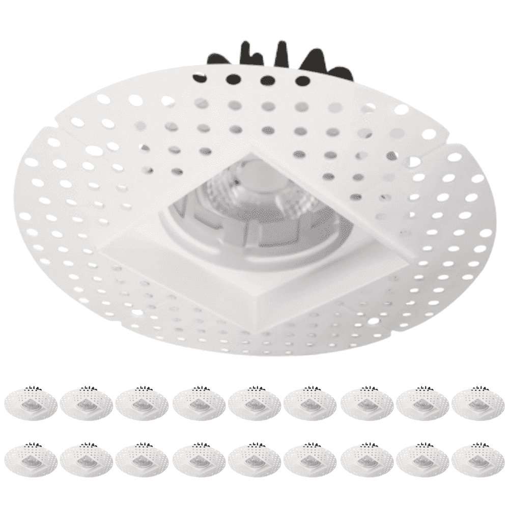 Perlglow 18 Pack 2 inch Trimless Mash Square White Downlight, LED ...
