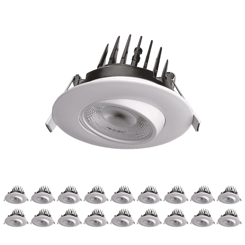Perlglow 18 Pack 3.5 inch Gimbal Round Downlight Luminaire, White ...