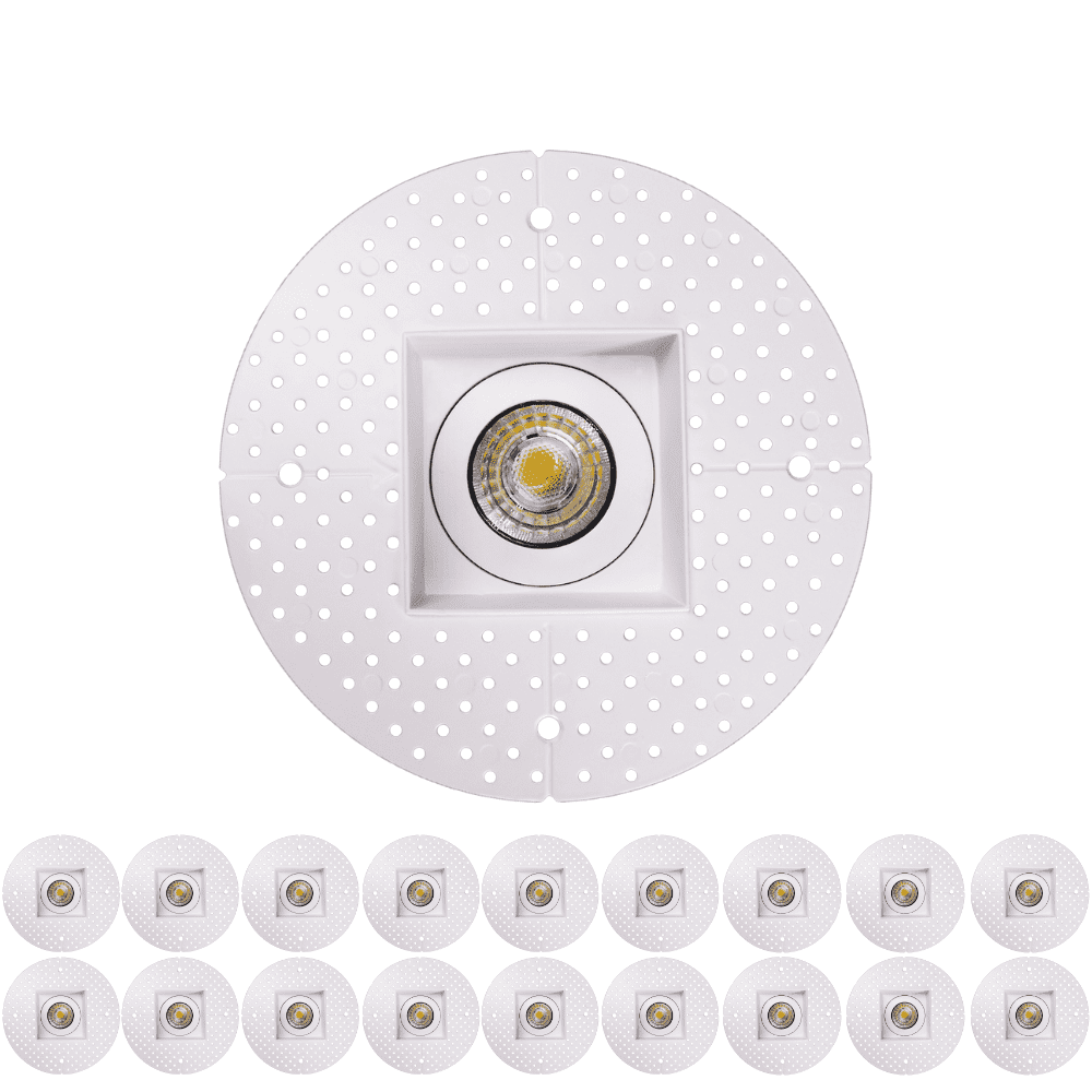 Perlglow 18 Pack 3.5 inch Trimless Square Downlight Luminaire, White ...