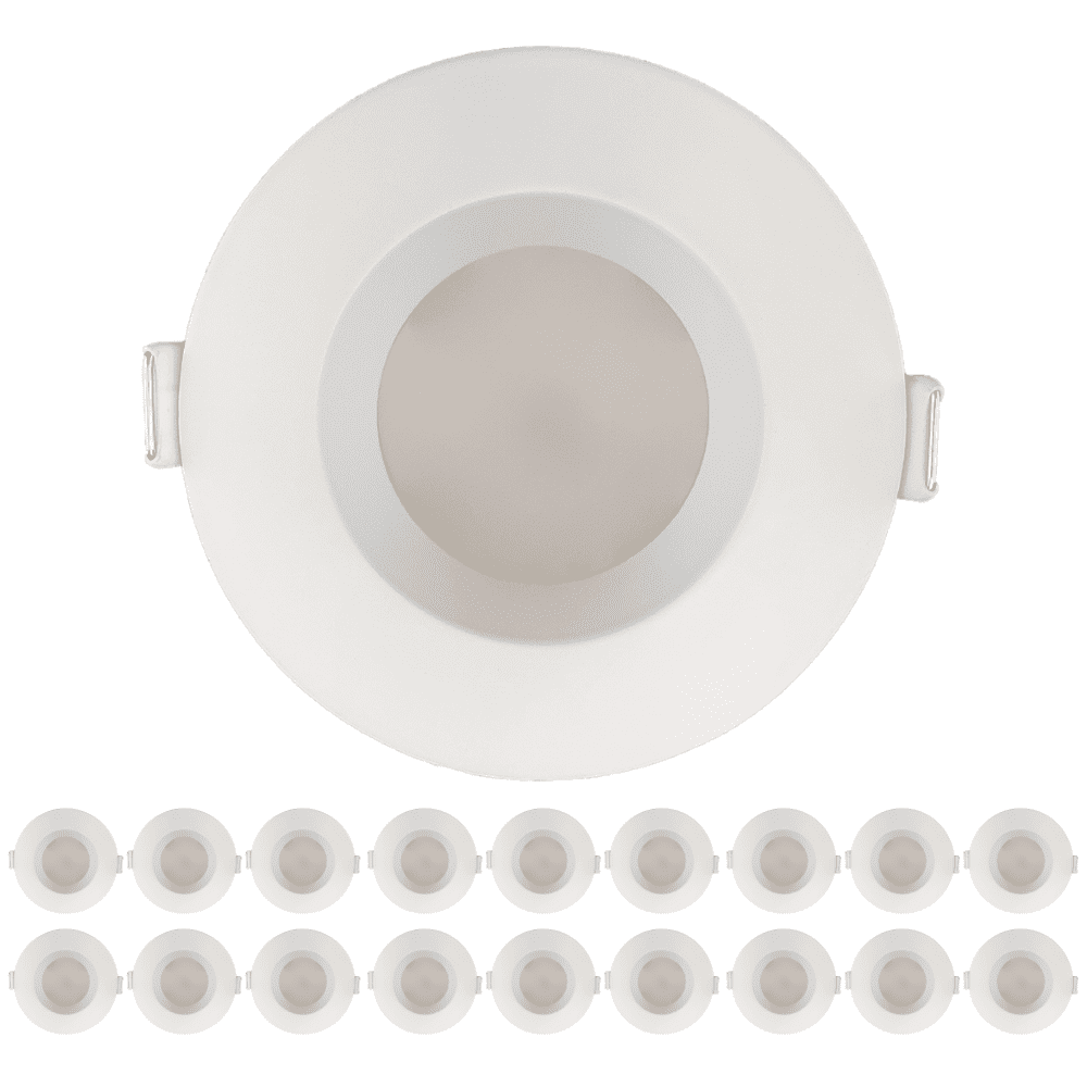 Perlglow 18 Pack 3 Inch Slim Round Downlight Luminaire, White Finish ...