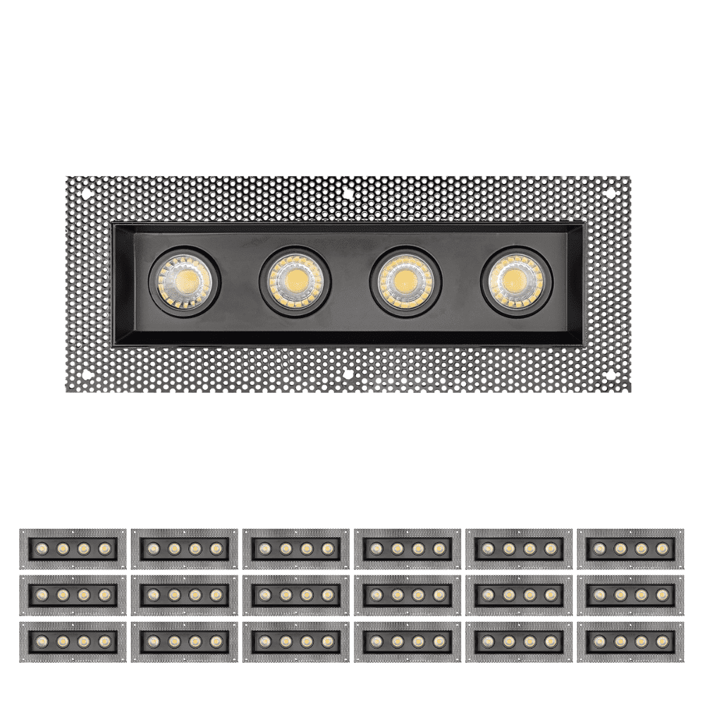 Perlglow 18 Pack 3 inch 4 Head Trimless Multiple Gimbal Downlight ...