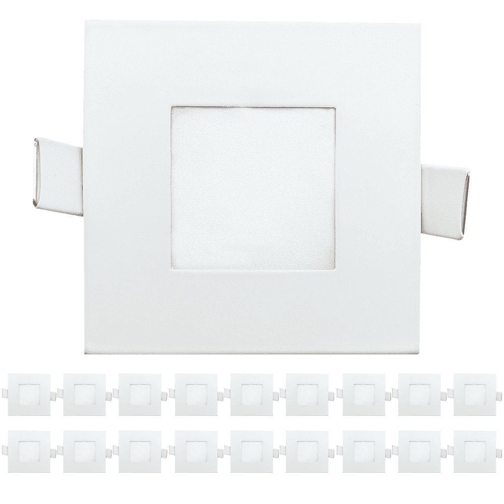 Perlglow 18 Pack 3 inch Slim Ultra-Thin Square Downlight Luminaire ...