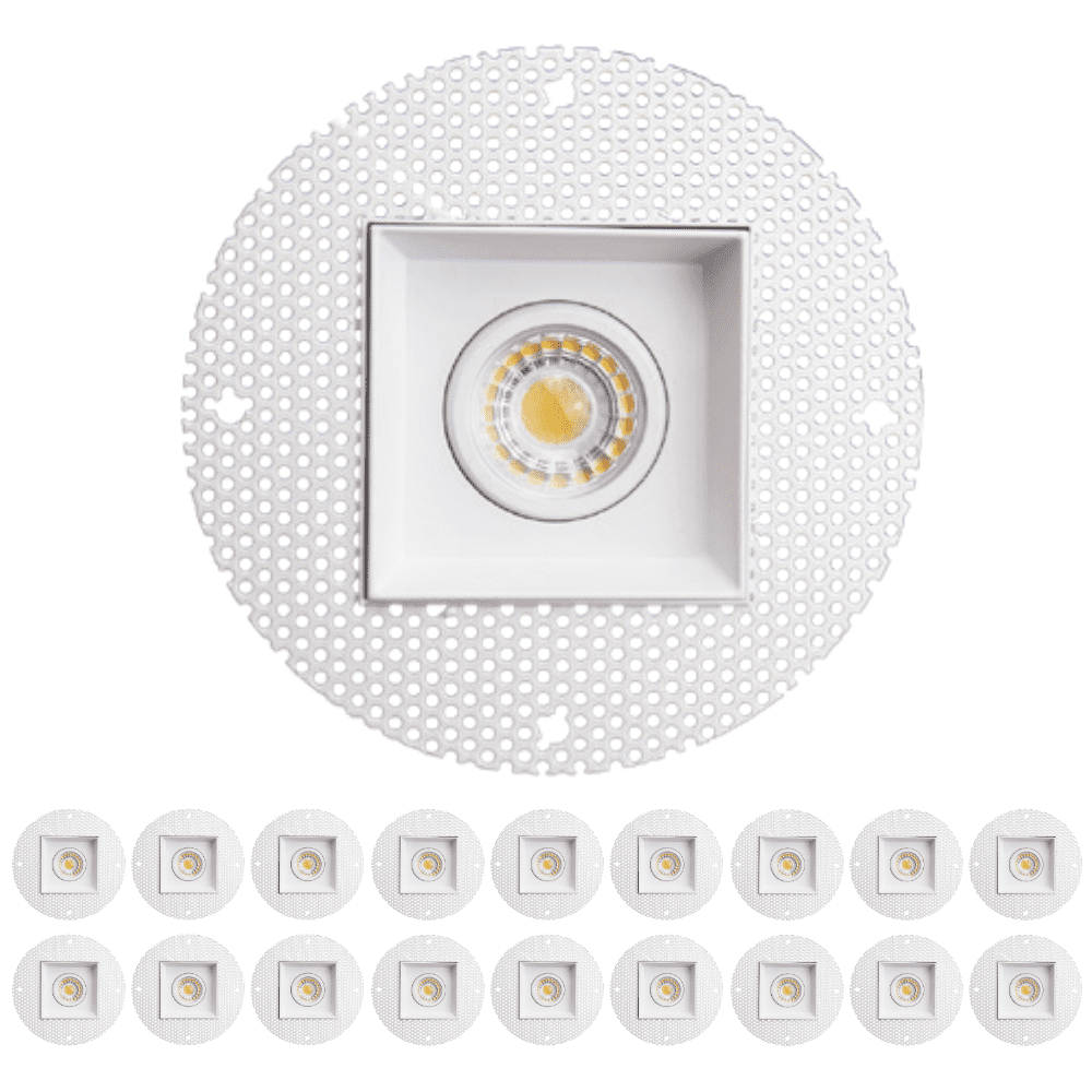 Perlglow 18 Pack 3 inch Trimless Square Single Head Gimbal Downlight ...