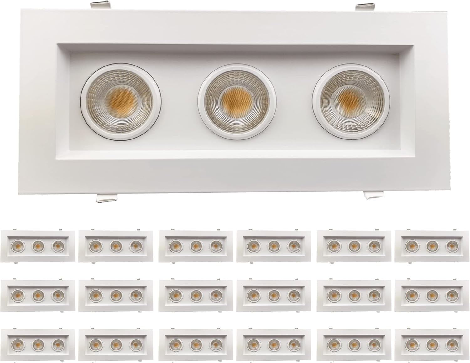 Perlglow 18 Pack 4 inch 3 Head Multiple Gimbal Downlight Luminaire ...