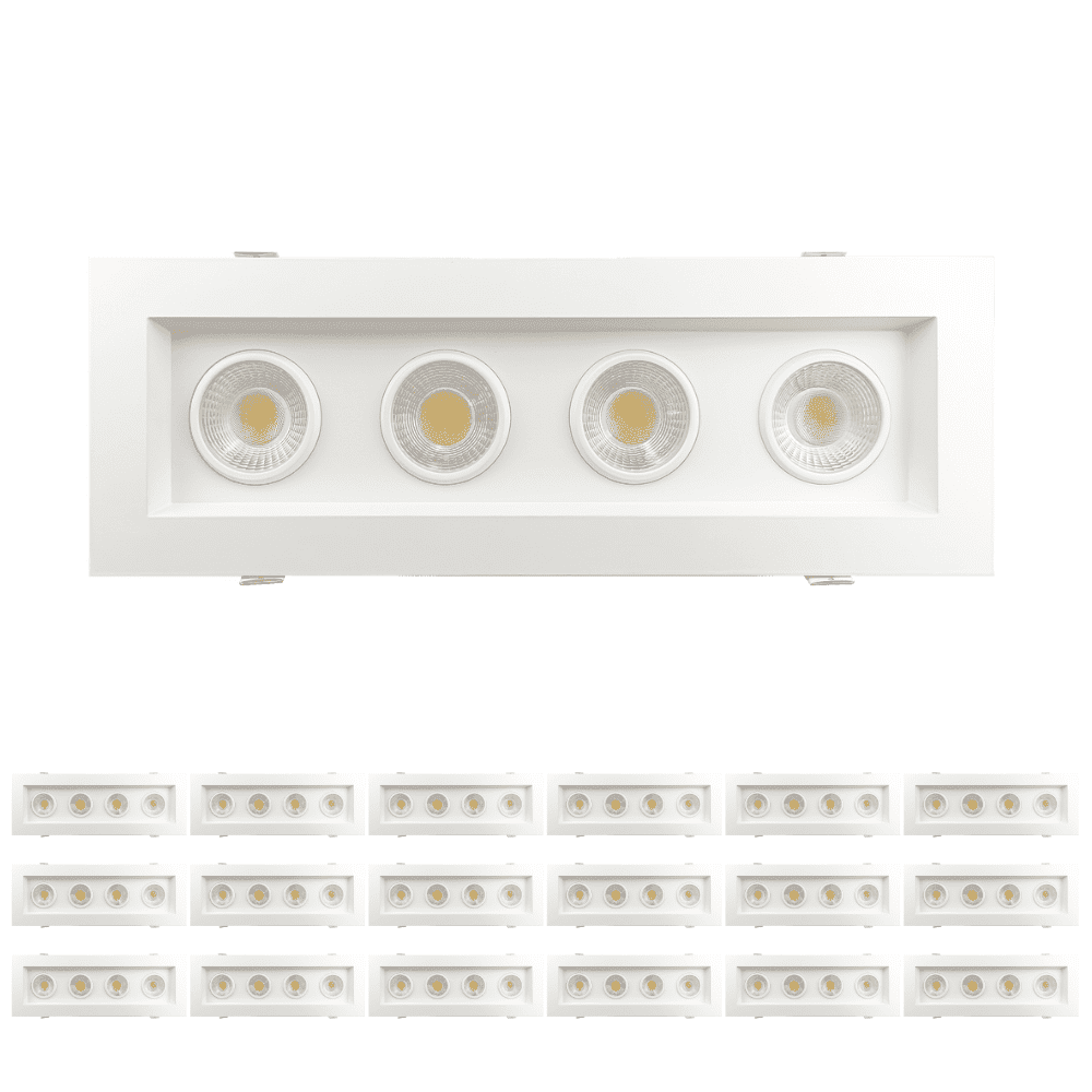 Perlglow 18 Pack 4 inch 4 Head Multiple Gimbal Downlight Luminaire ...