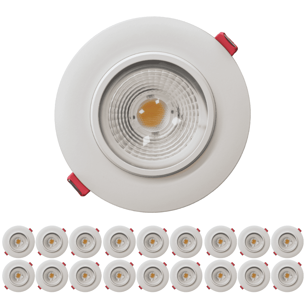 Perlglow 18 Pack 4 inch Gimbal Round Downlight Luminaire, White Finish ...