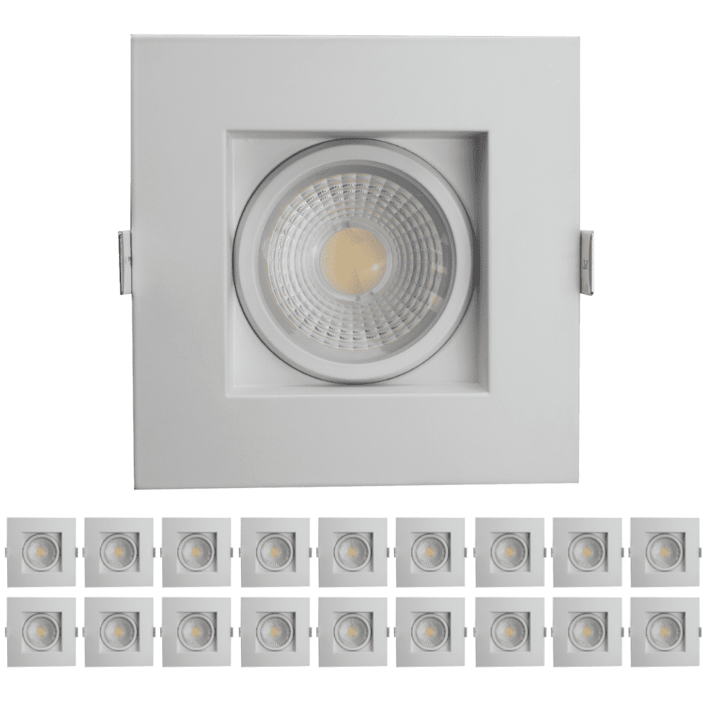 Perlglow 18 Pack 4 inch Gimbal Square Downlight Luminaire, White Finish ...