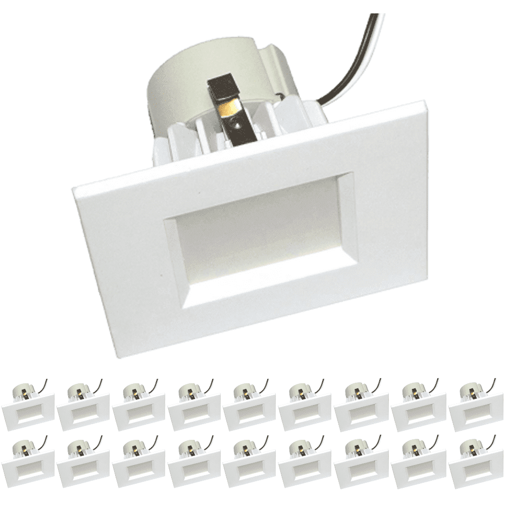 Perlglow 18 Pack 4 inch Retrofit Square Downlight Luminaire, White ...