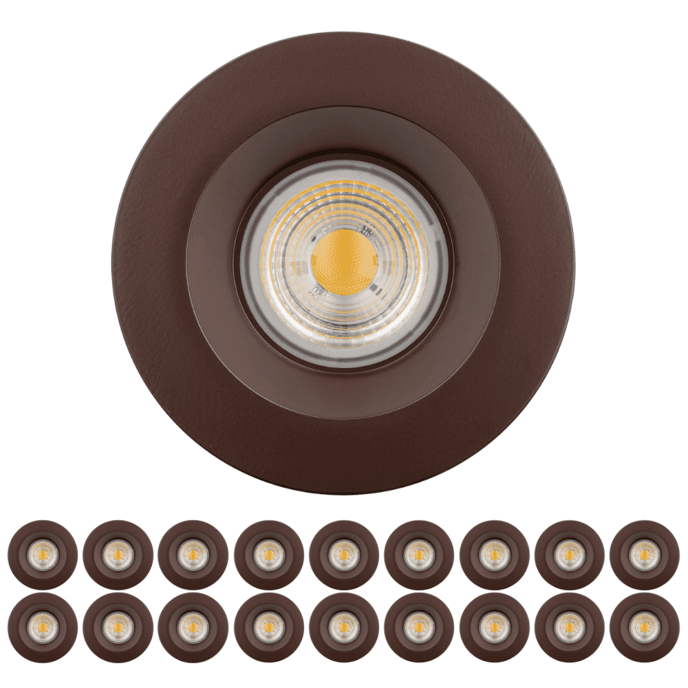 Perlglow 18 Pack 4 inch Round Bronze Smooth Downlight Luminaire, LED ...
