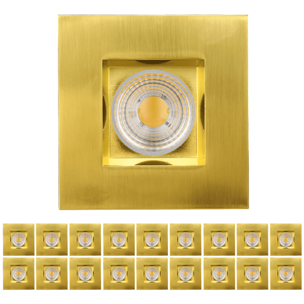 Perlglow 18 Pack 4 inch Square Brushed Brass Downlight Luminaire, High ...