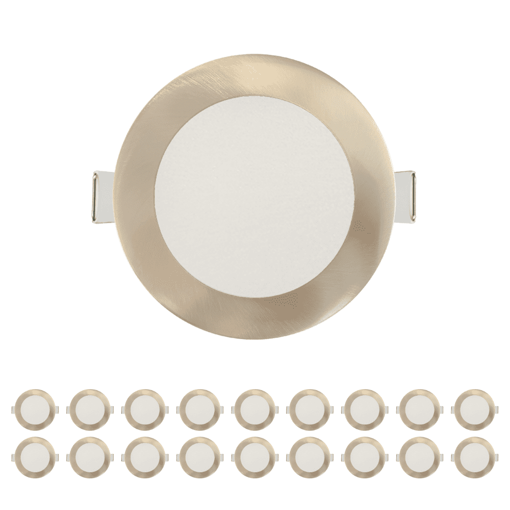 Perlglow 18 Pack 6 inch Slim Round Brushed Nickel Downlight Luminaire ...