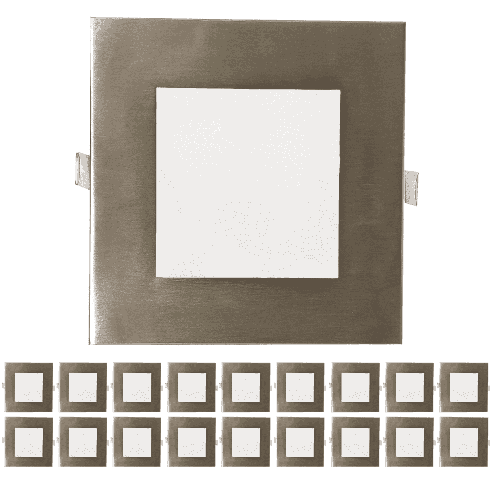 Perlglow 18 Pack 6 inch Slim Ultra-Thin Square Downlight Luminaire ...