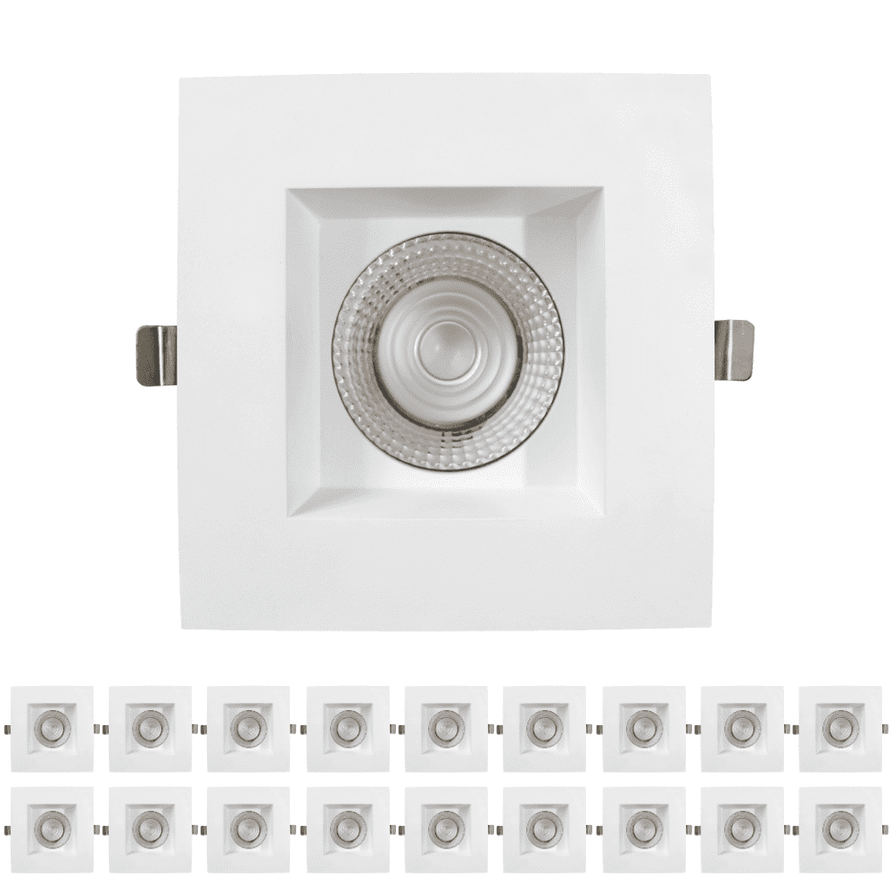 Perlglow 18 Pack 6 inch Square White Downlight Luminaire, LED Recessed ...