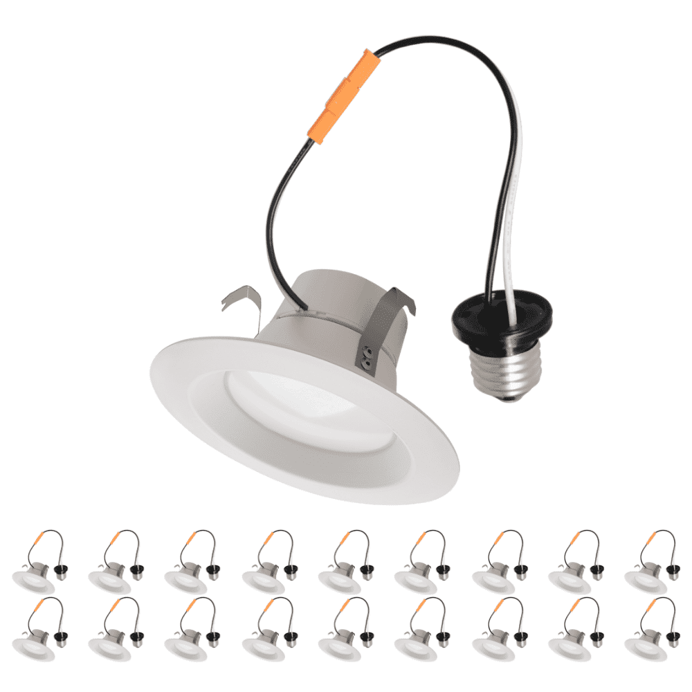 Perlglow 18 pack 4 inch Retrofit Round Downlight Luminaire, White ...