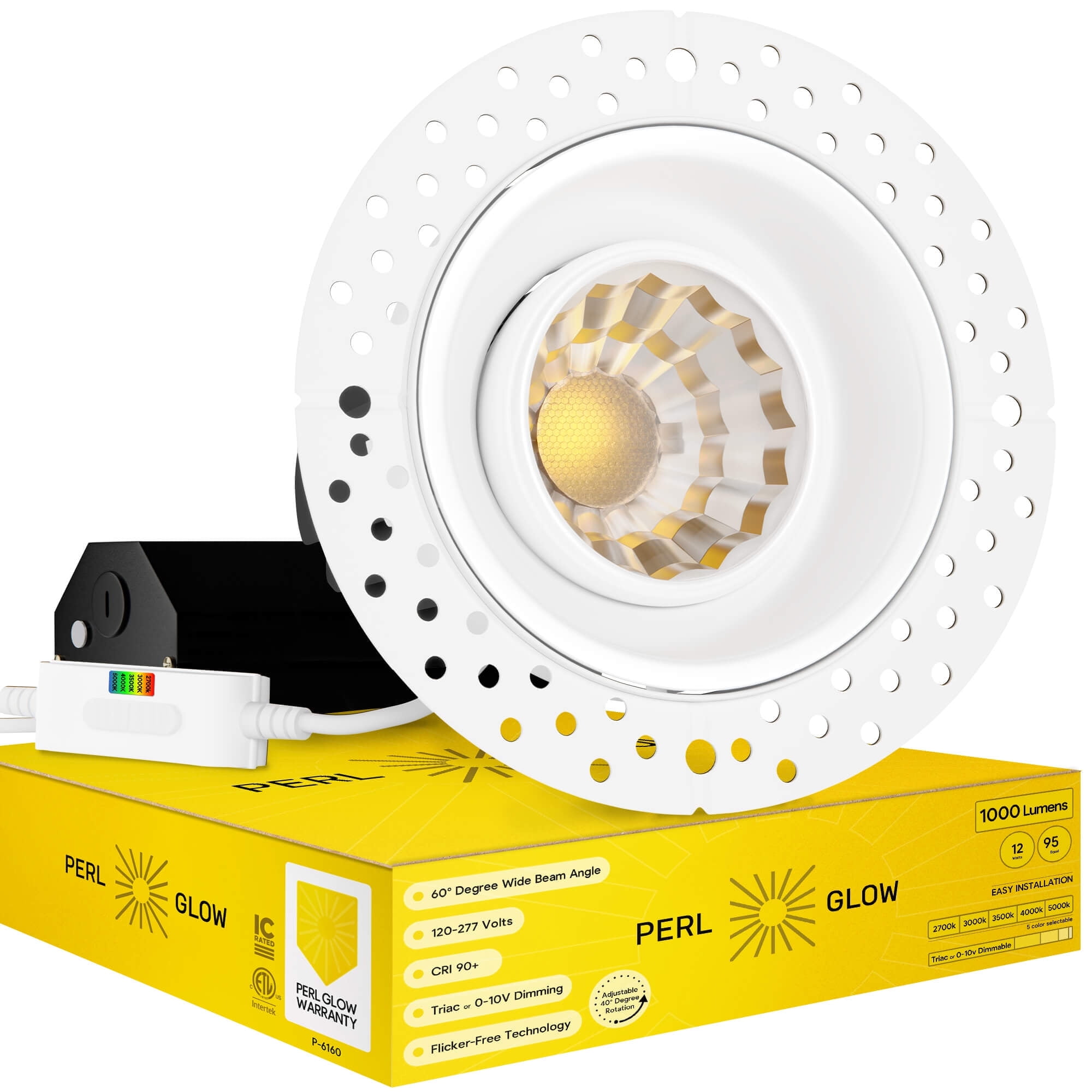 Perlglow 2 inch Gimbal Trimless White Round Downlight Luminaire, High ...