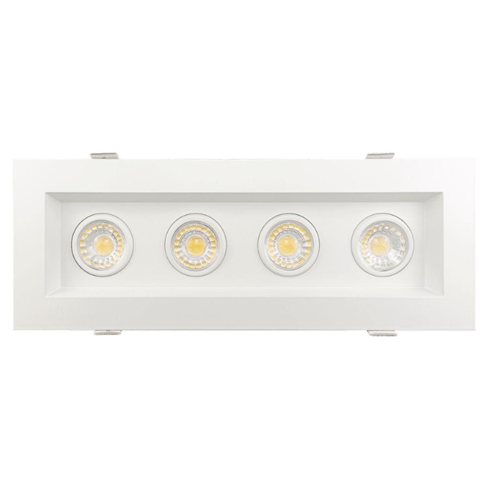 Perlglow 3 inch 4 Head Multiple Gimbal Downlight Luminaire, White ...