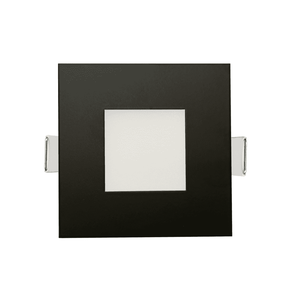 Perlglow 3 inch Slim Square Black Downlight Luminaire, Fire Rated ...