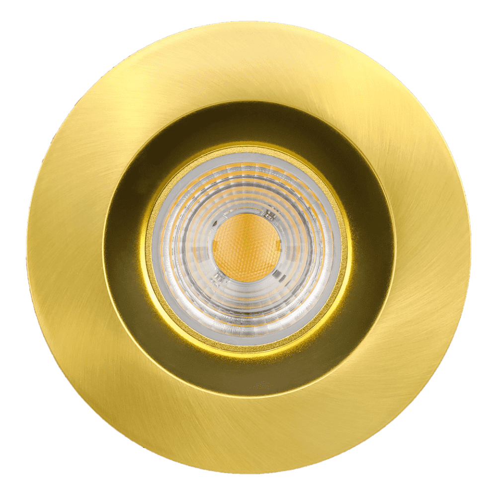 Perlglow 4 inch Round Brushed Brass Downlight Luminaire, LED Recessed ...