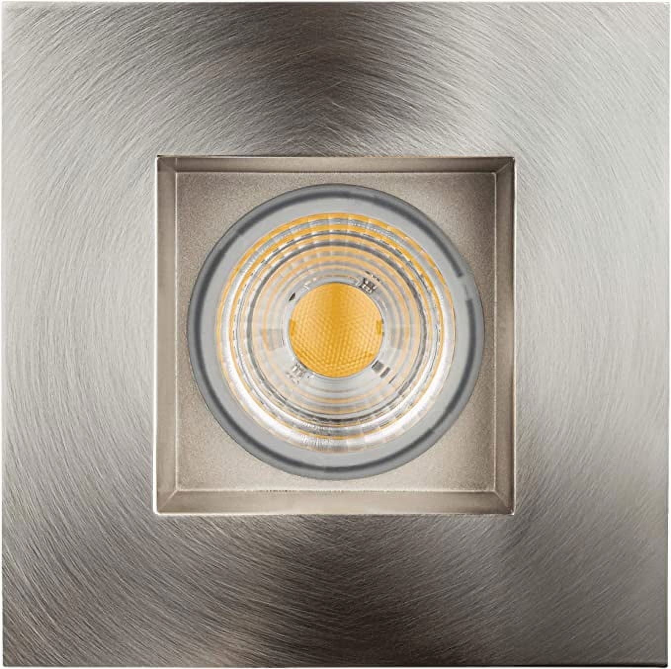 Perlglow 4 inch Square Brushed Nickel Downlight Luminaire, LED Recessed ...