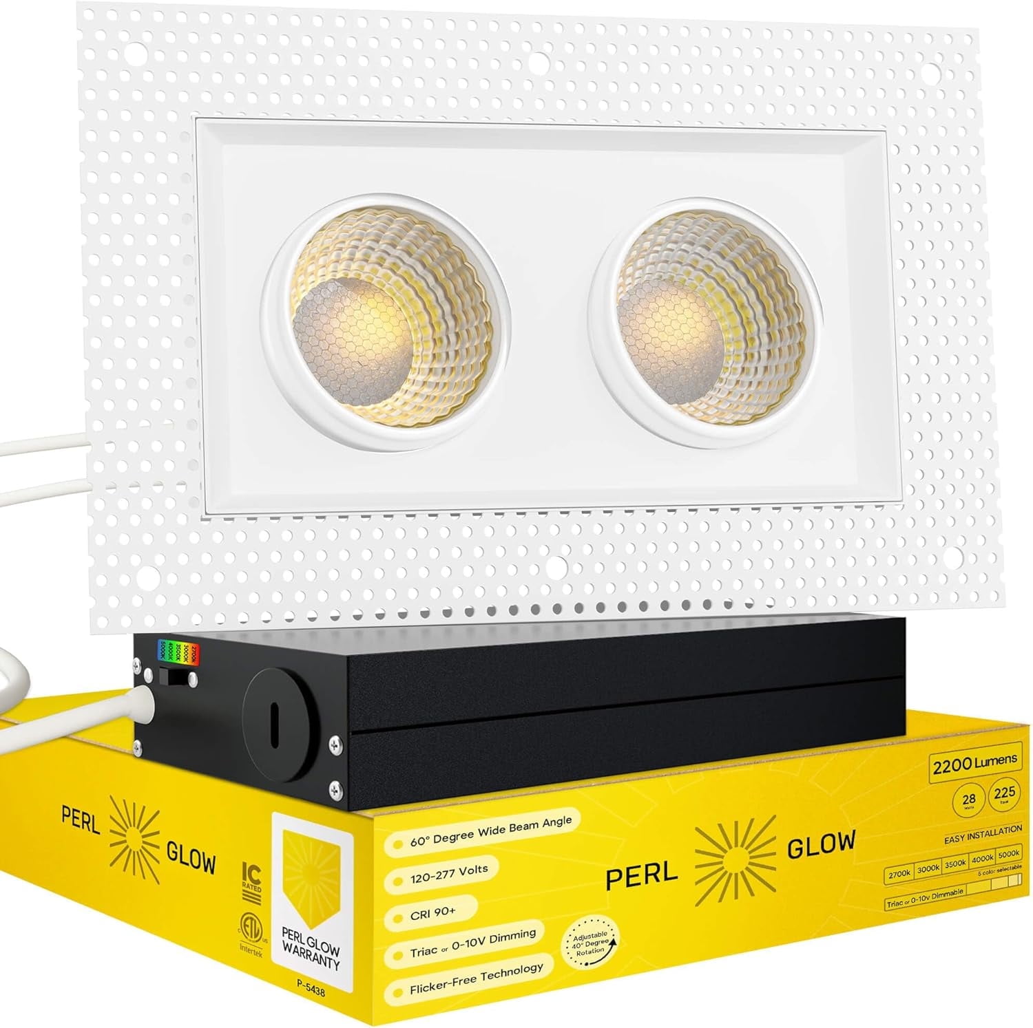 Perlglow 4-inch Trimless 2 Head Multiple Gimbal Downlight Luminaire ...