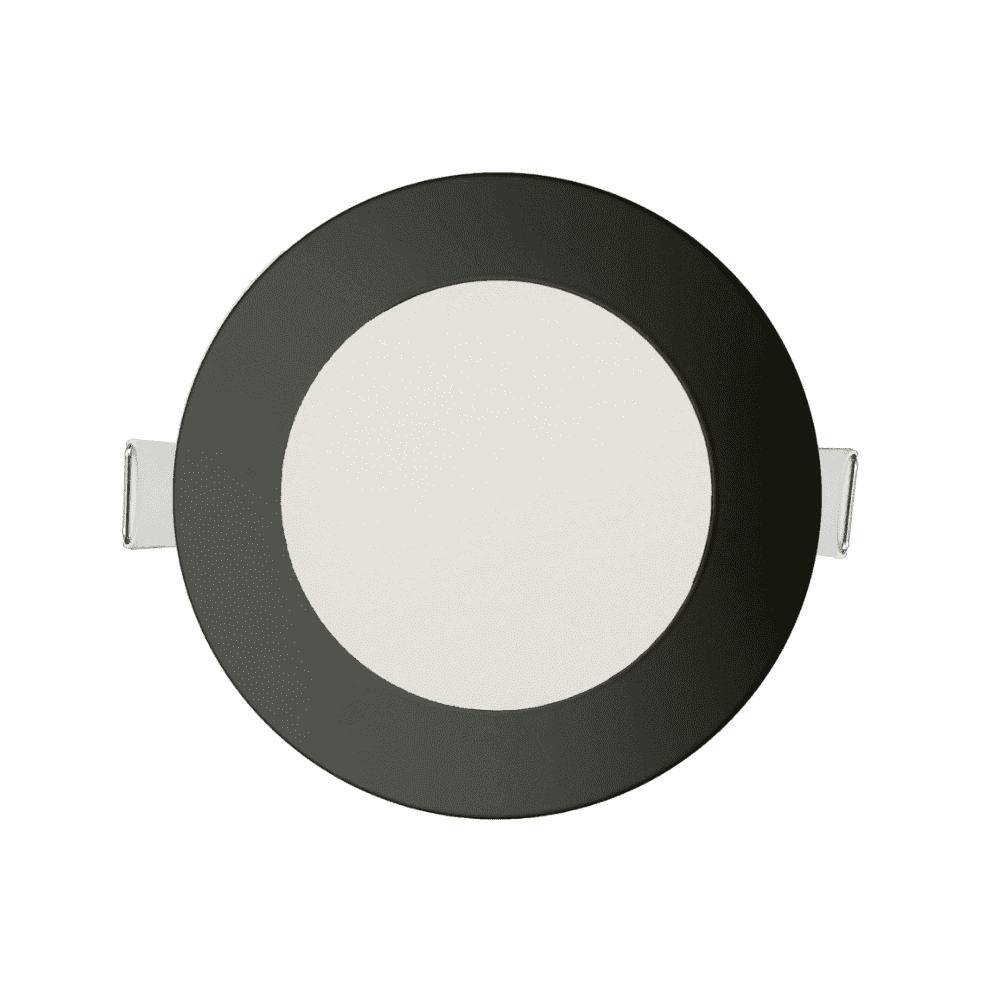 Perlglow 5 inch Slim Round Black Downlight Luminaire, Fire Rated, Wafer ...