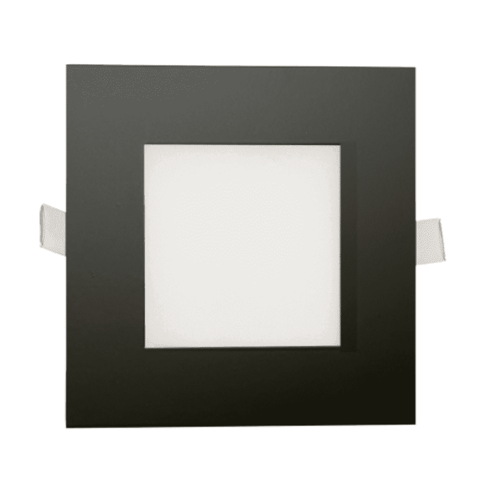 Perlglow 5 inch Slim Ultra-Thin Square Downlight Luminaire, Black ...