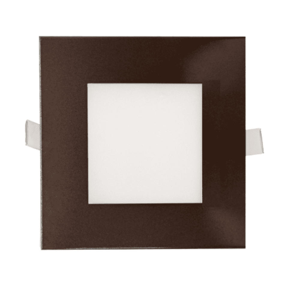 Perlglow 5 inch Slim Ultra-Thin Square Downlight Luminaire, Bronze ...