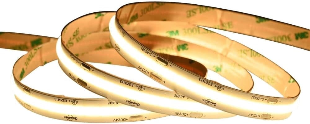 Perlglow COB LED Tape Light, 24v LED Light Strip Without Dot 18 WATTS ...