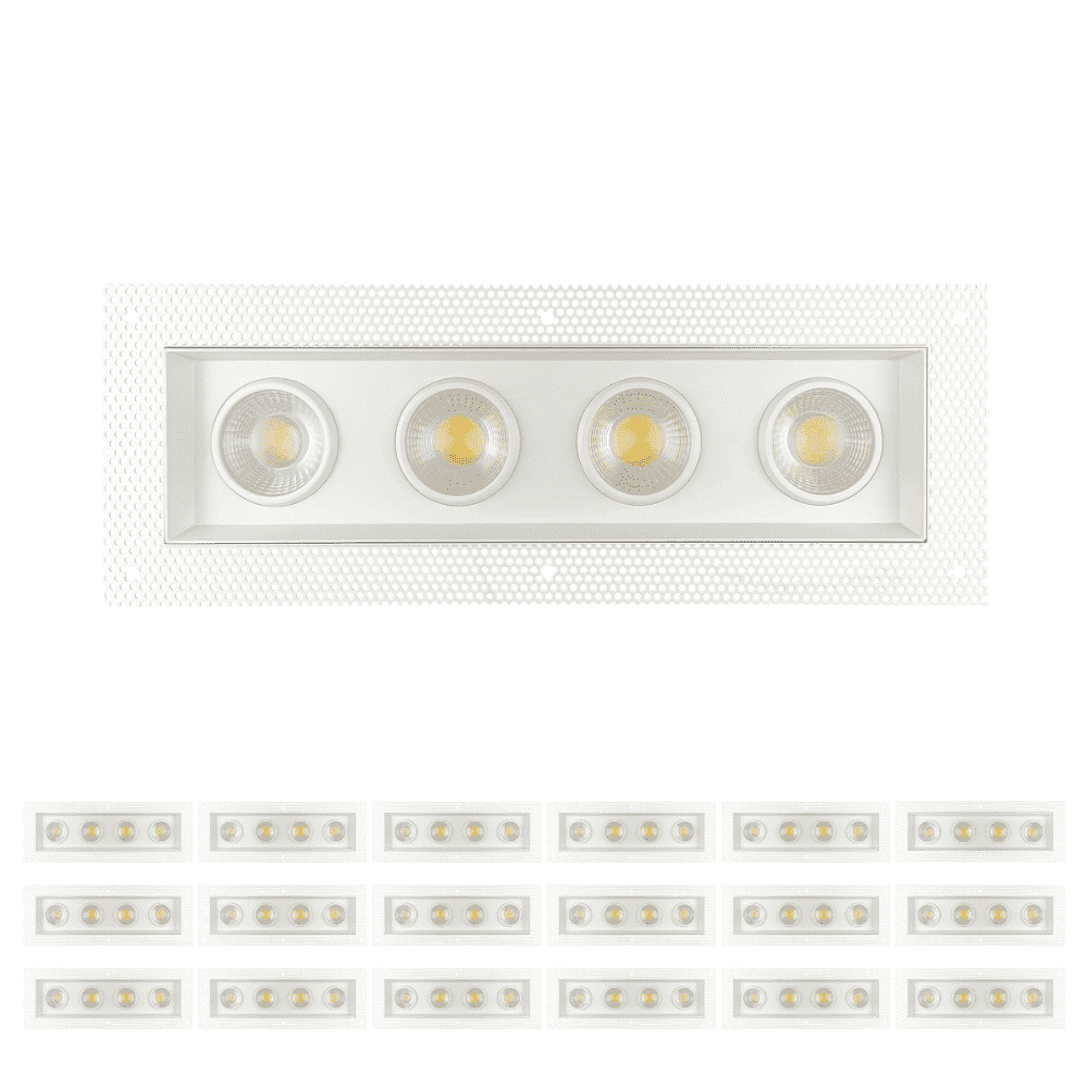 Perlglow18 Pack 4 inch 4 Head Trimless Multiple Gimbal Downlight ...