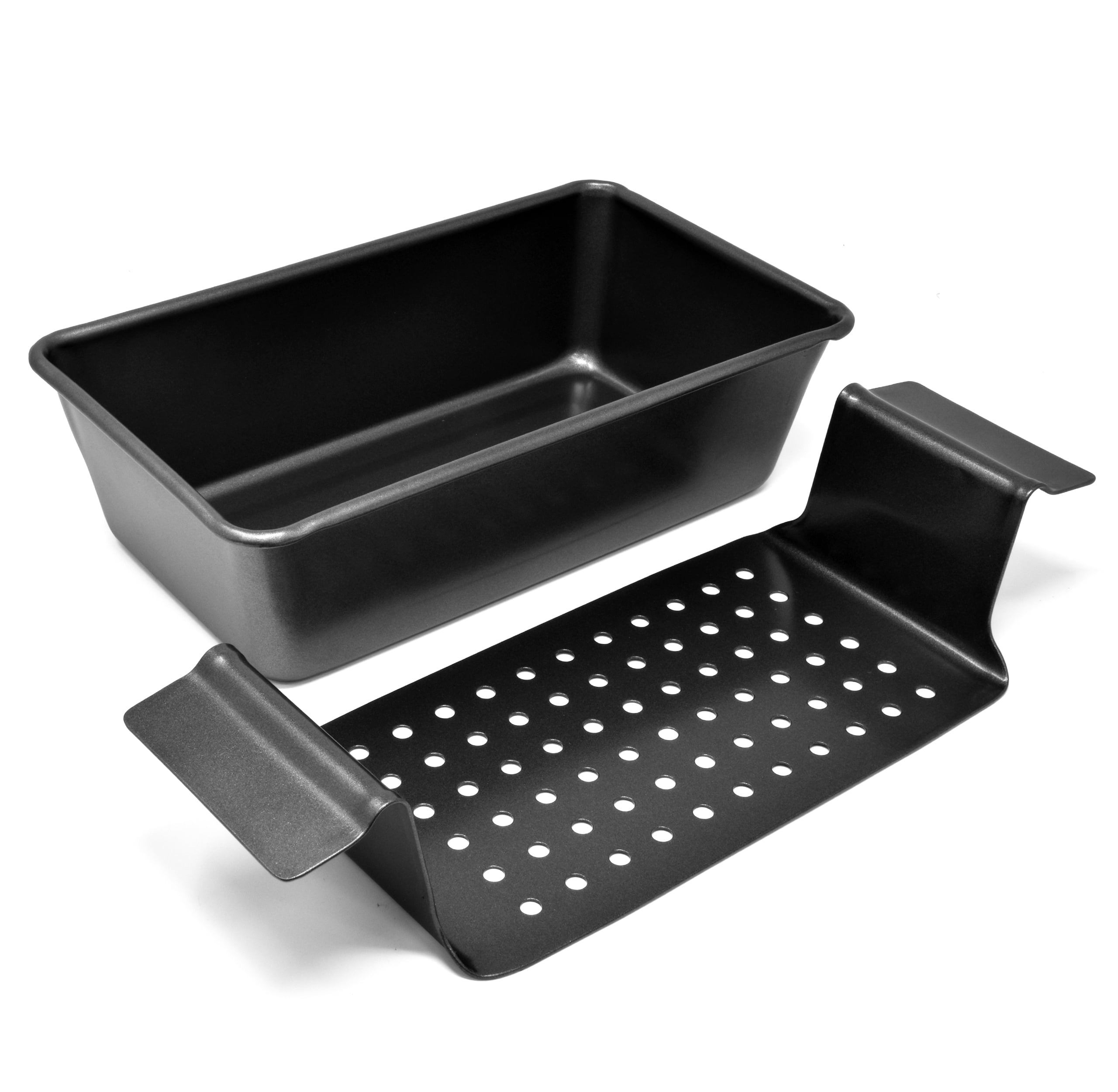 Perlli 2-in-1 Meat Loaf Pan with Drain Tray Insert Non-Stick Coating ...