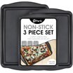 17-Inch Nonstick Bakeware Baking Sheets & Cookie Trays, 3-Pack PFOA ...