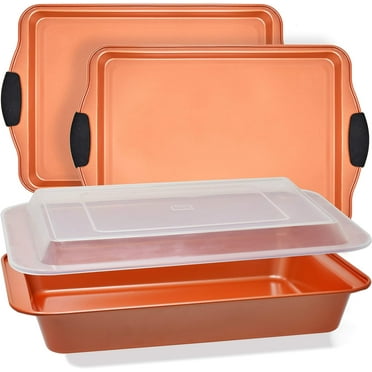 Farberware 10-Piece Nonstick Bakeware Set with Cooling Rack, Grey ...