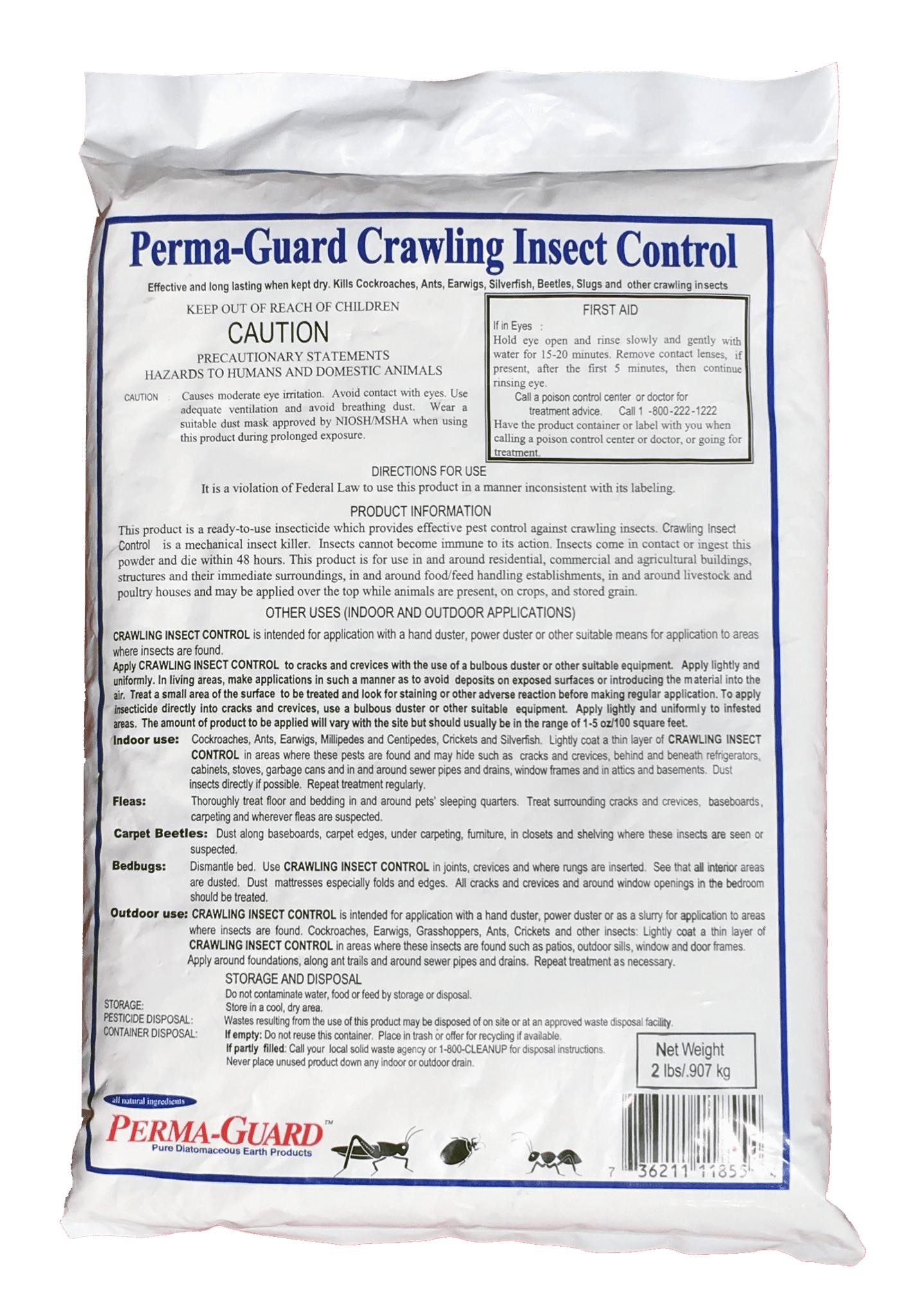 Perma Guard Crawling Insect Control Diatomaceous Earth Powder / 2 Pound ...