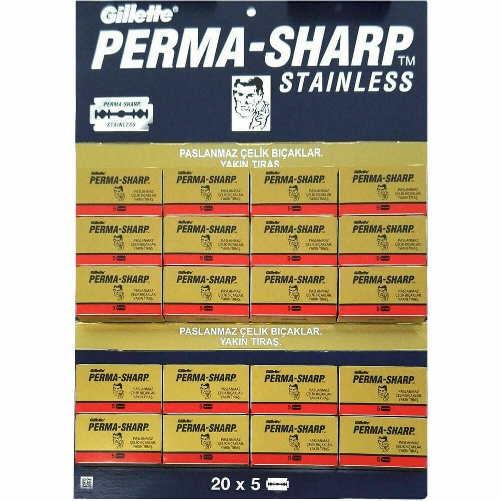 Perma-Sharp Super Double Edge Safety Razor Blades, 100 Count (20 Packs ...