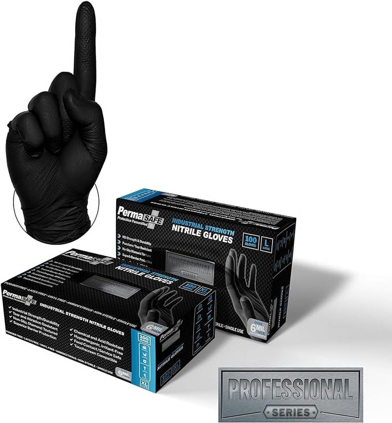 PermaSafe HD, Industrial Strength Nitrile Disposable Gloves, 6+ Mil ...
