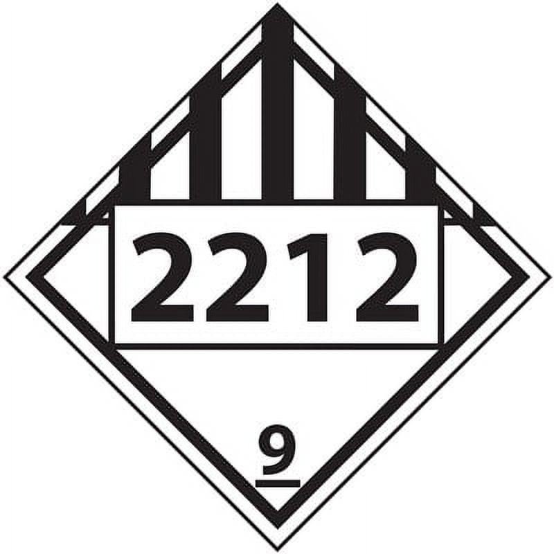 Permanent 4-Digit DOT Hazardous Placard, 2212 9, Rigid Plastic (4 Pack ...