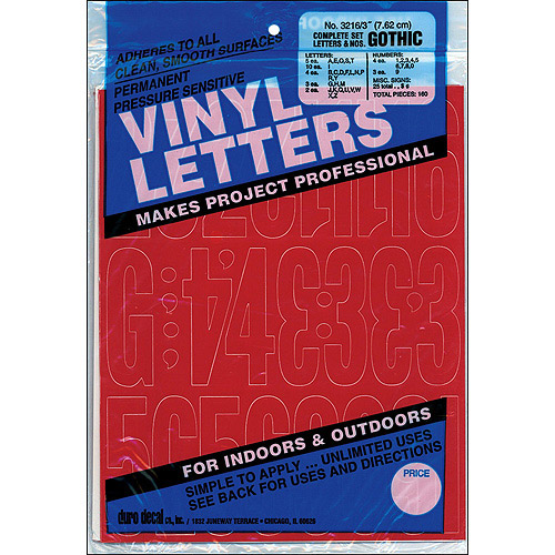 Permanent Adhesive Vinyl Letters and Numbers, 3" - Walmart.com