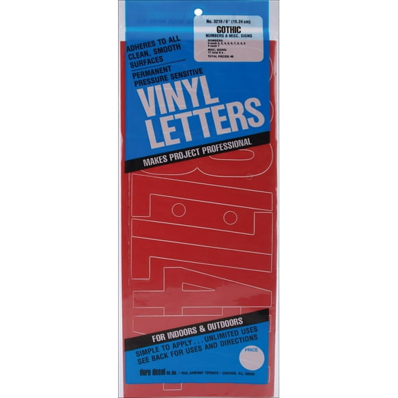 White Vinyl Numbers 6 Inch