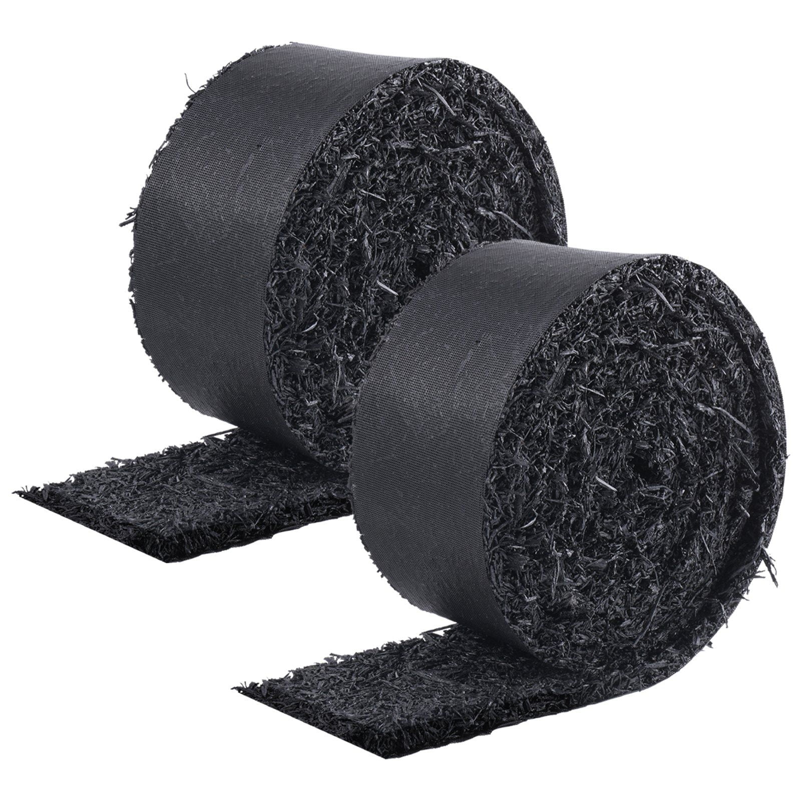 Multi-Use Recycled Rubber Mulch Mat, 2 Rolls 120" L x 4.5" W, Permanent ...