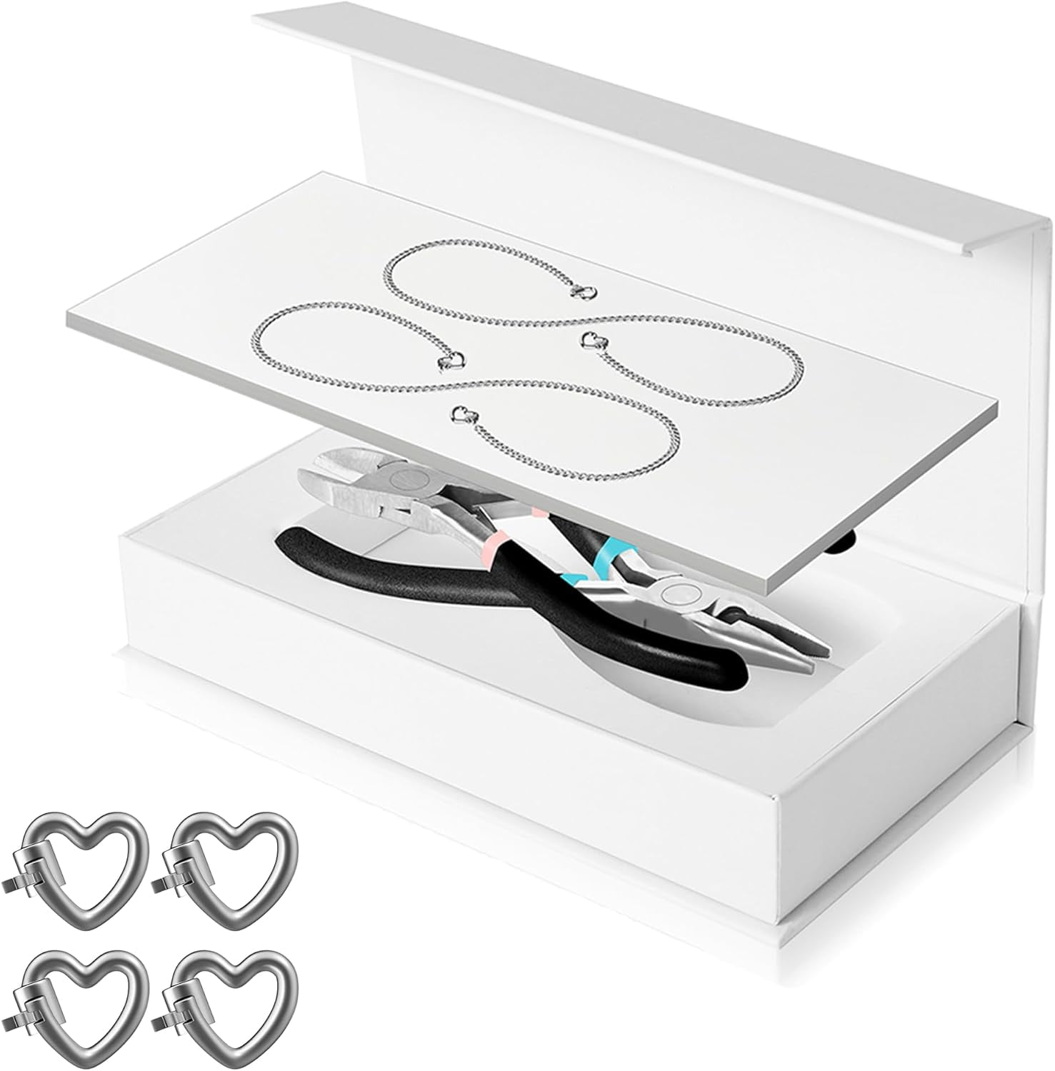Permanent Bracelet Kit – 4-Piece Locking Heart Clasp Set for Couples ...